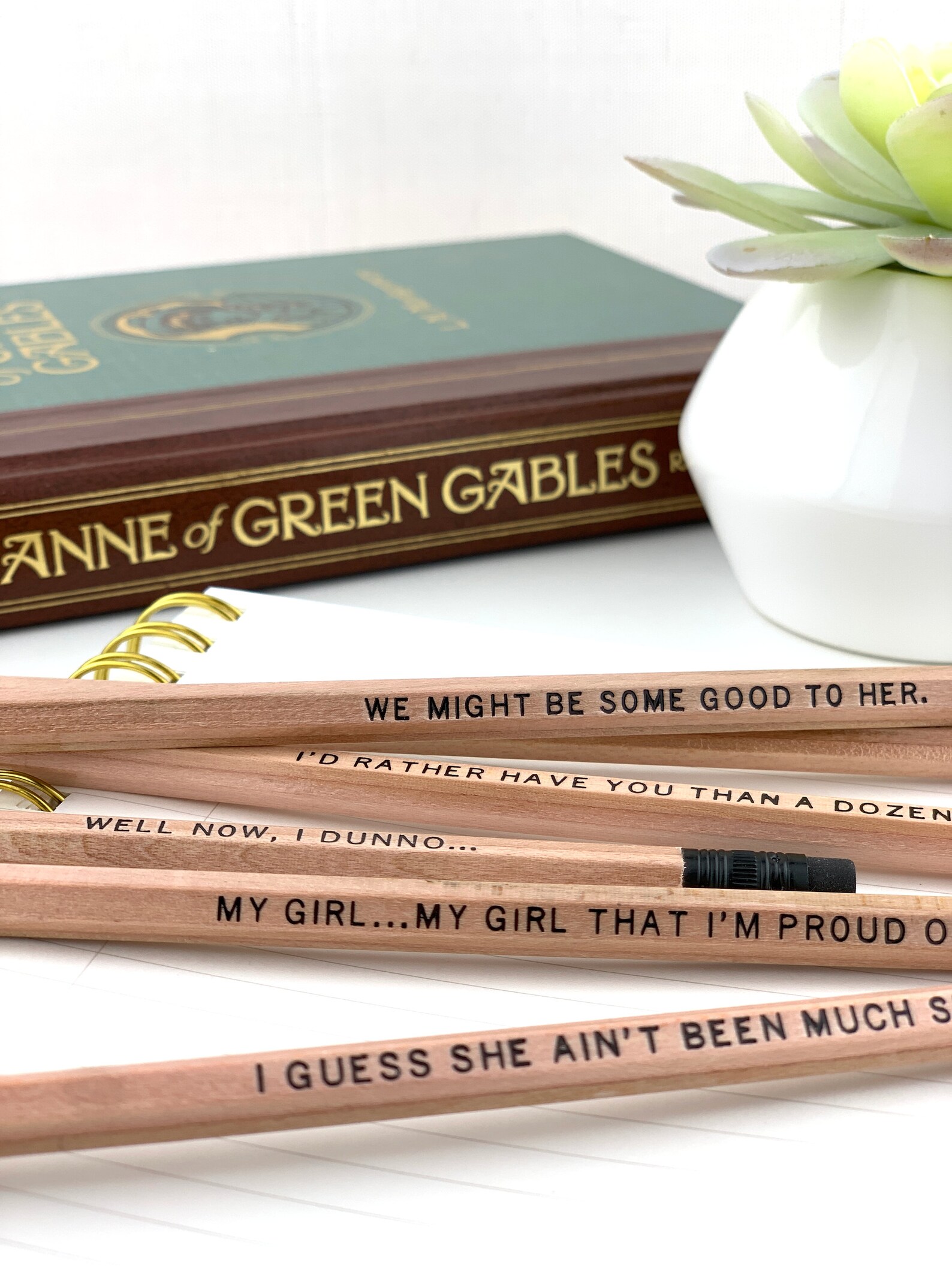 Anne of Green Gables Matthew Cuthbert Quote Pencils, Bookish Gifts for ...