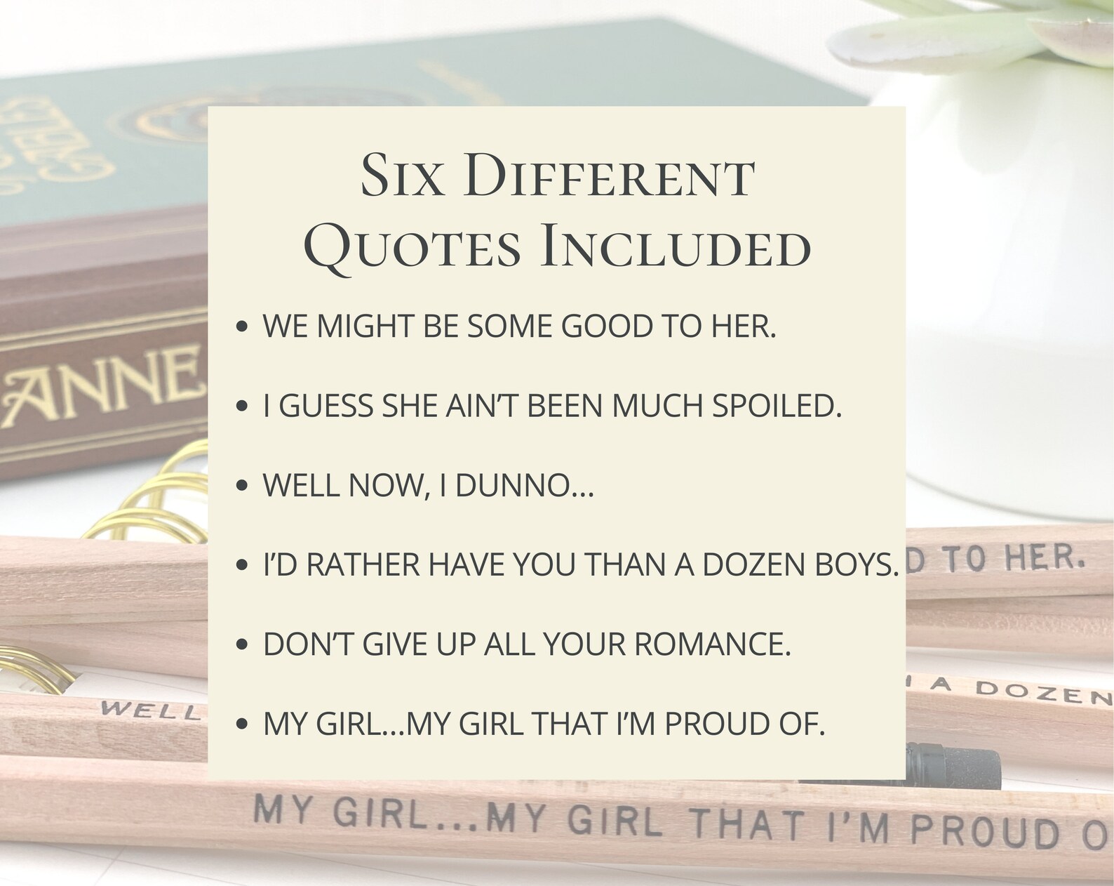 Anne of Green Gables Matthew Cuthbert Quote Pencils, Bookish Gifts for ...