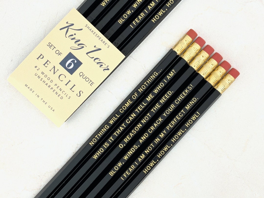 Shakespeare's King Lear Quote Pencils, Stationery Gift for English or ...