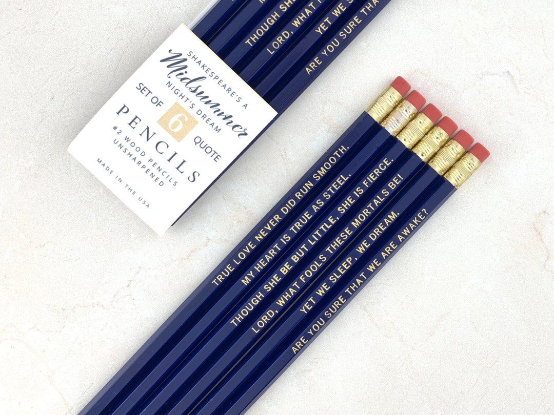 A Midsummer Night's Dream Pencils, Shakespeare Quote Gift Set - Etsy