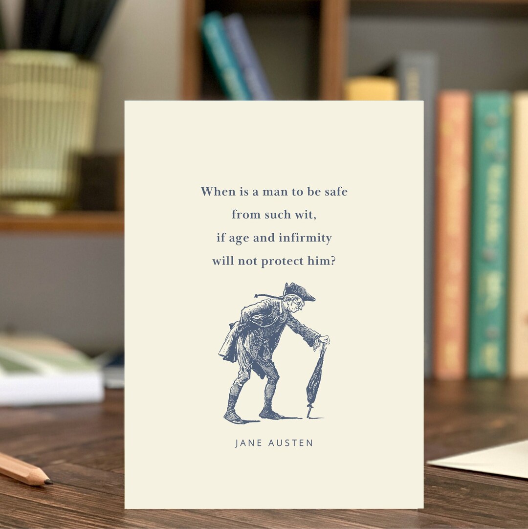 Funny Jane Austen Birthday Card for Him With Sense and - Etsy