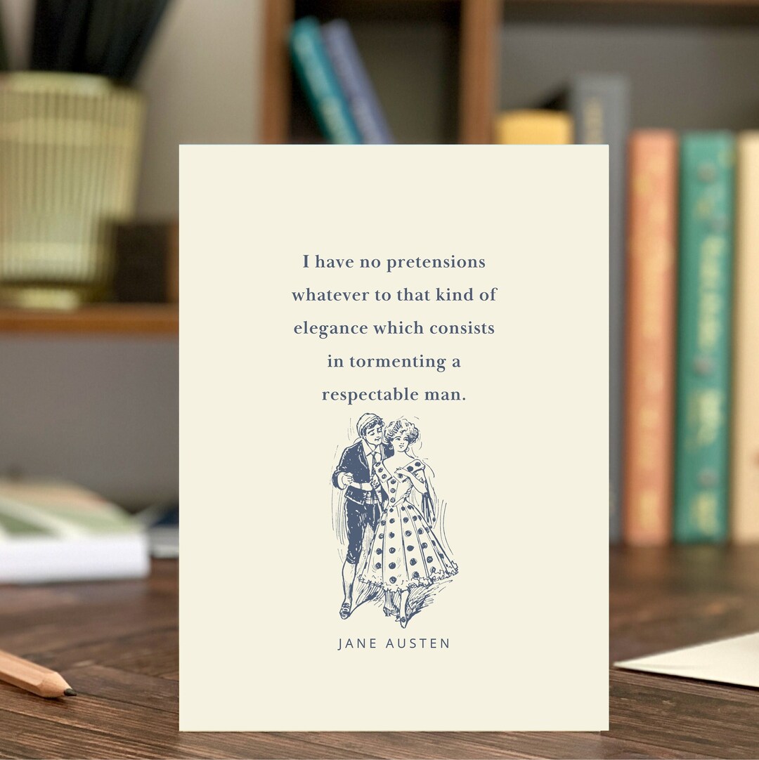 Funny Jane Austen Birthday Card for Him With Lizzy Bennet - Etsy