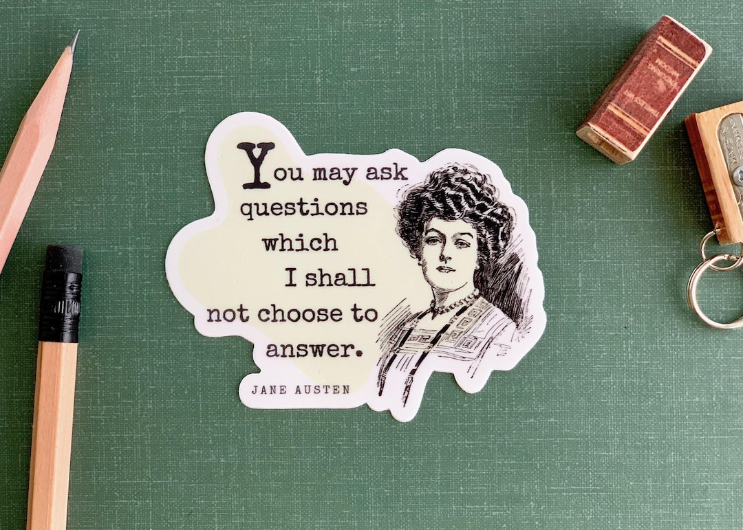 Jane Austen Funny Sticker With Pride and Prejudice Elizabeth Bennet ...