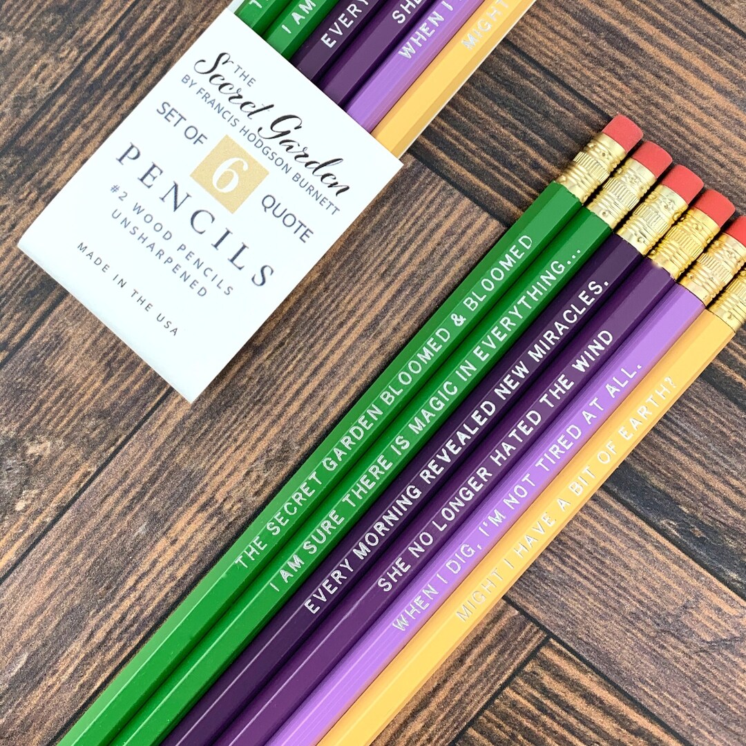 The Secret Garden Quote Pencils, Frances Hodgson Burnett Literary ...