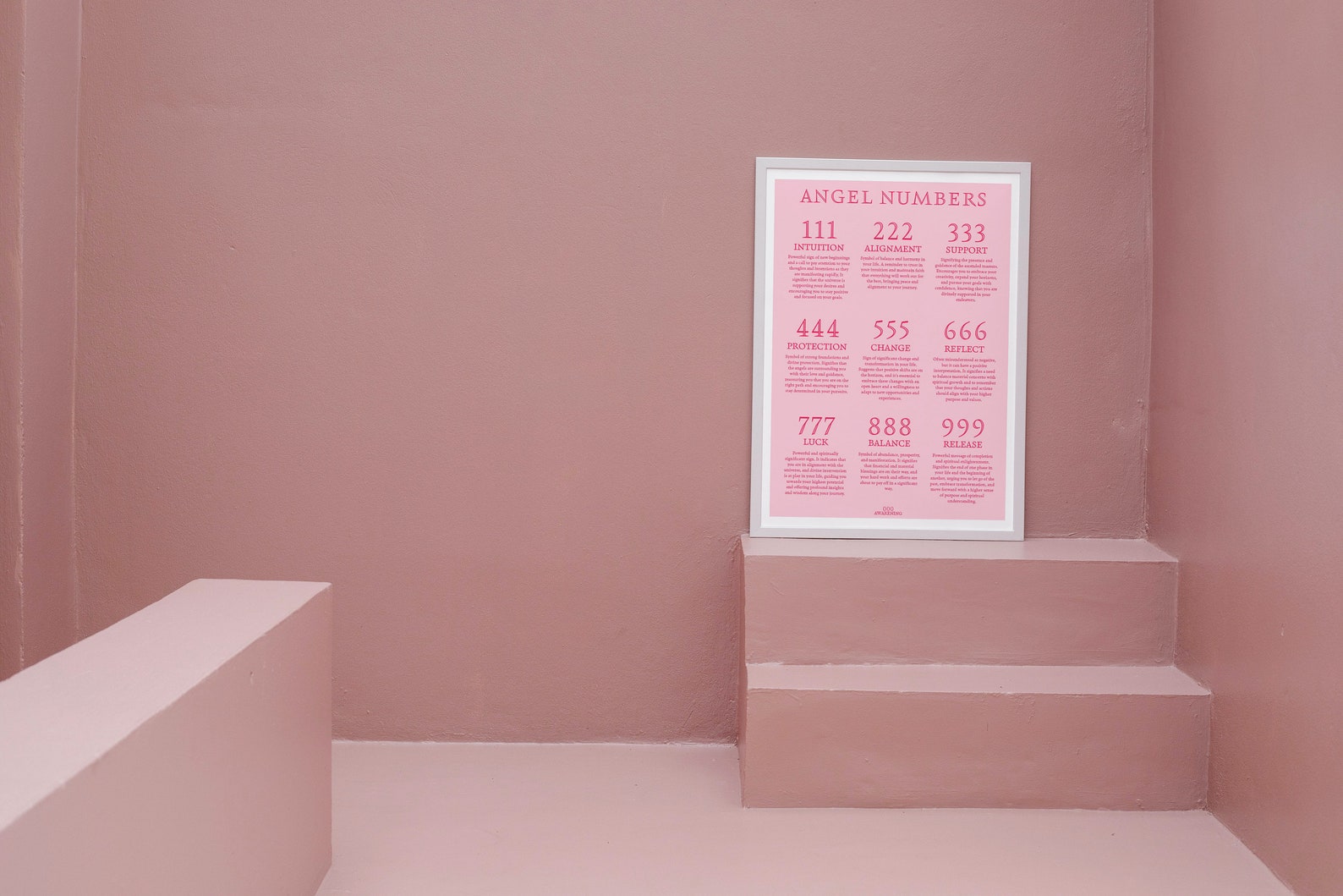 Angel Numbers Pink Poster, Aesthetic Decor, Printable Wall Art Pink ...