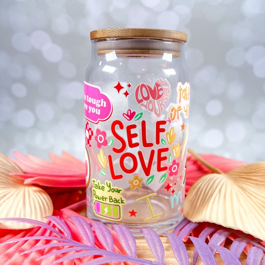 Ice Coffee Glass // Self Care Cup // Aesthetic Coffee Glass // - Etsy