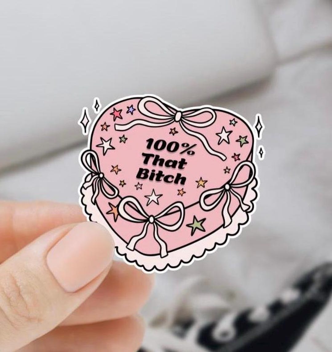 Kindle Stickers, 100% That Bitch Sticker, Sarcastic Decal for Laptops ...