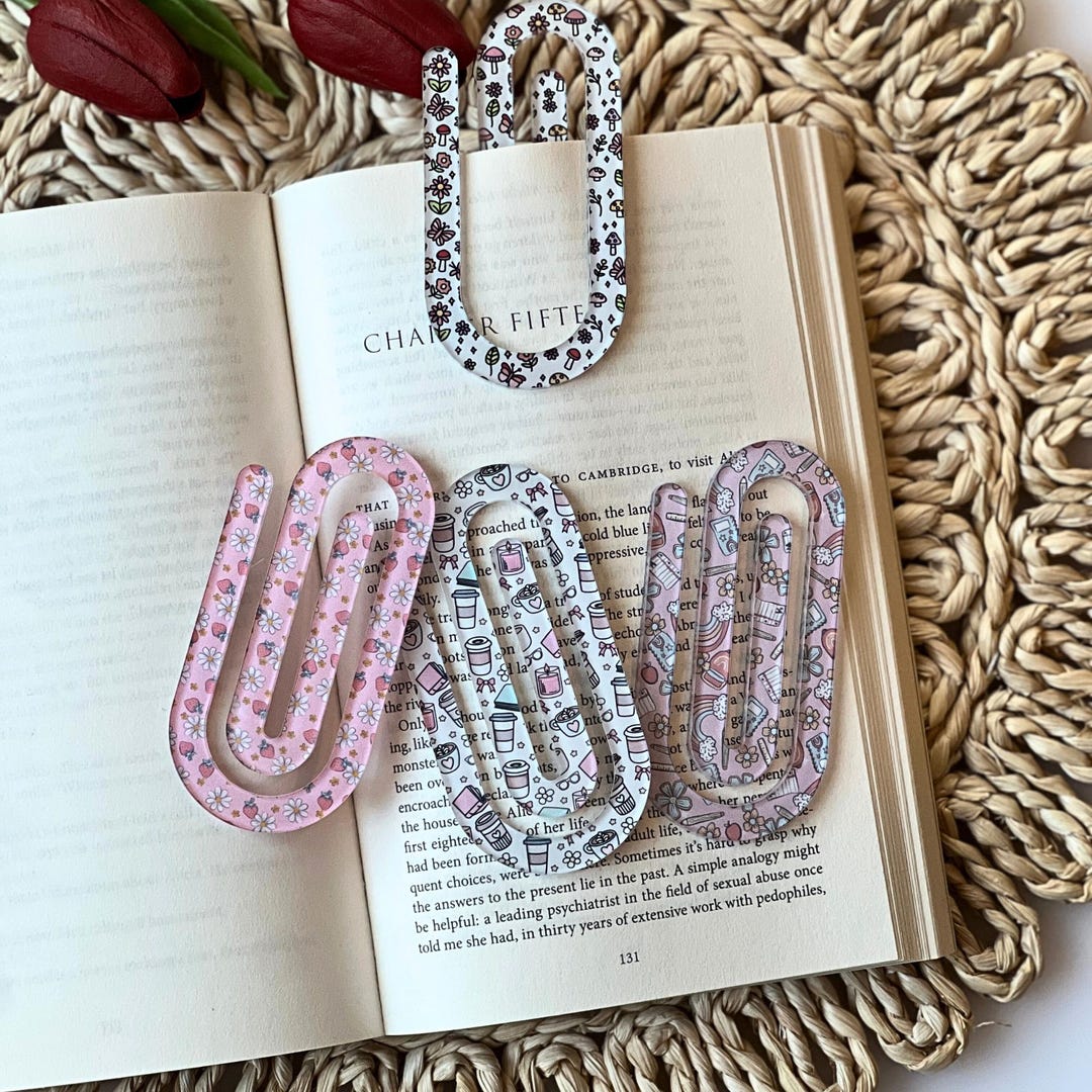 Jumbo Acrylic Paperclip Bookmarks | Stylish Planner and Book Organizer ...