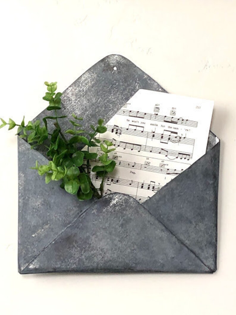 LARGE Galvanized Metal Envelope | Etsy