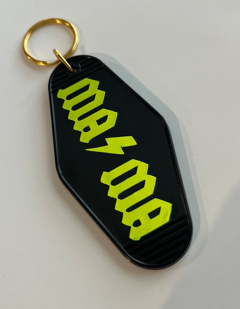 Retro Motel Keychain, Personalized Keychain, Hotel Keychain, Colorful ...