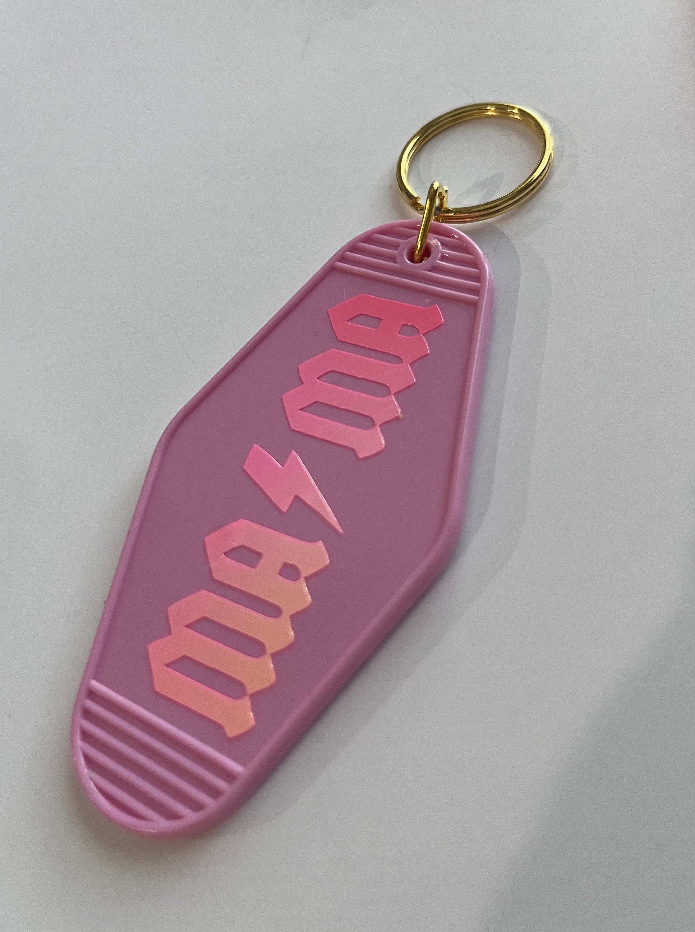 Retro Motel Keychain, Personalized Keychain, Hotel Keychain, Colorful ...