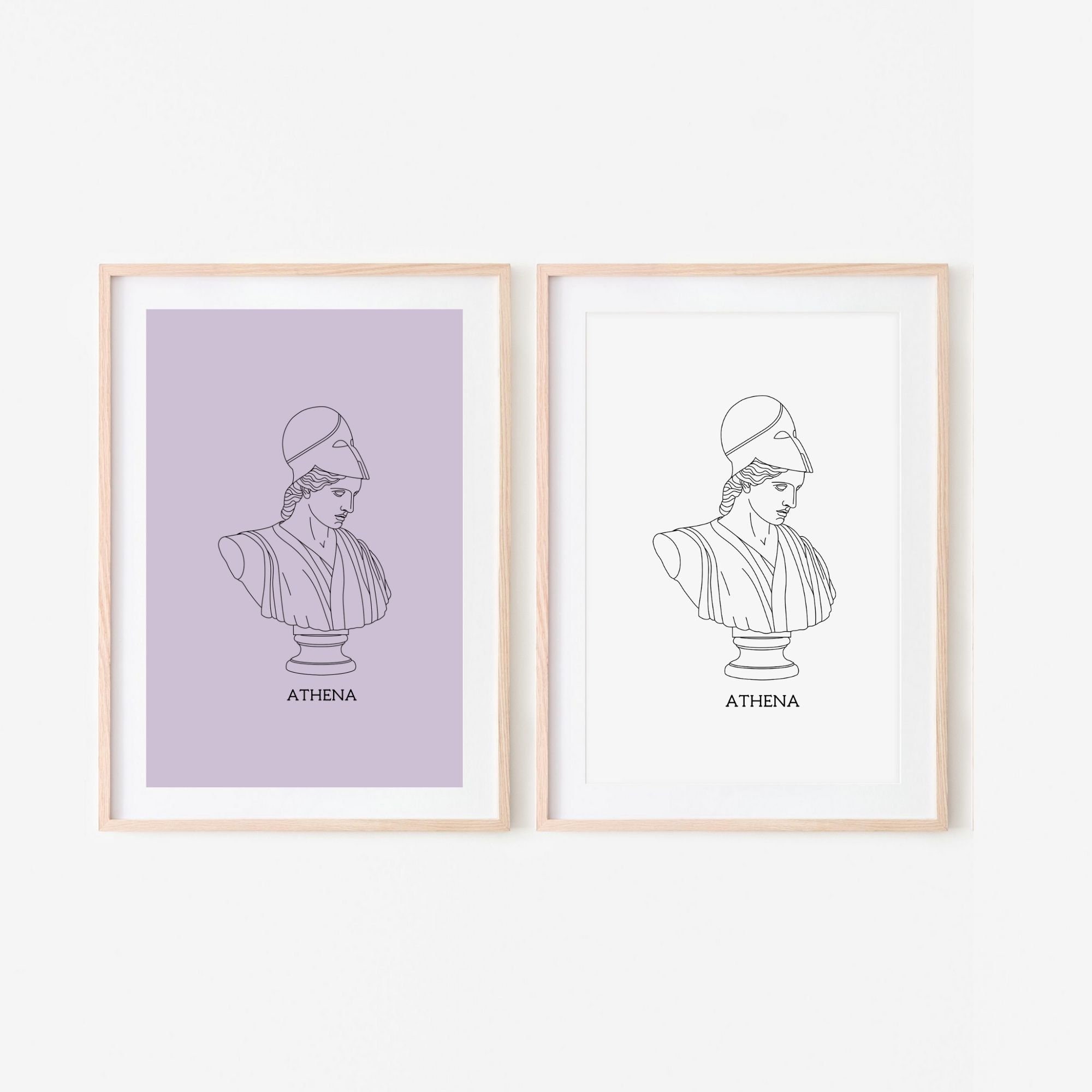 Olympian Goddess Athena,ancient Greek Goddess,line Art Busts of ...