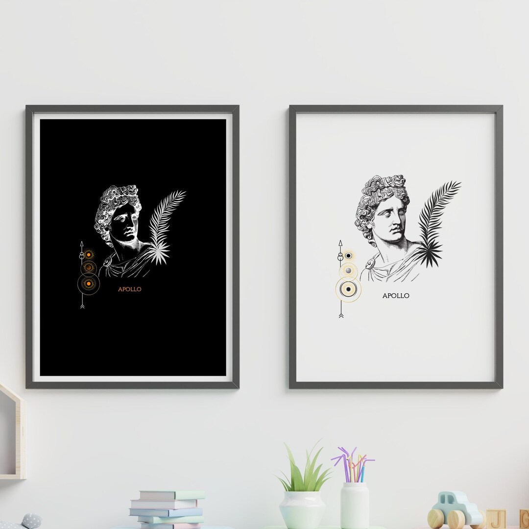 Apollo Print12 Olympians Ancient Greek Godsapollo Black and - Etsy