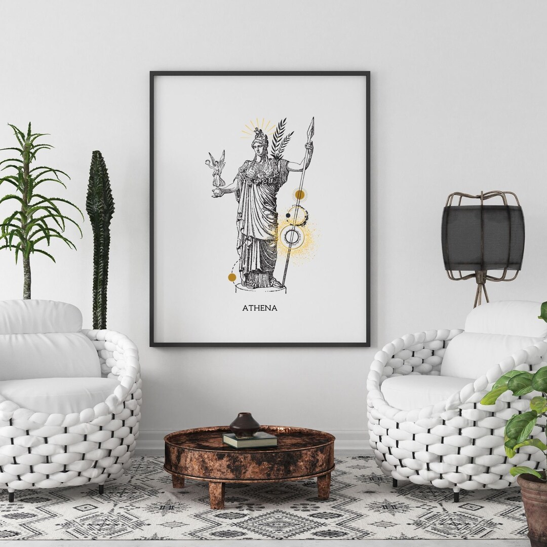 Athena Print,ancient Greek Gods,minerva,greek Mythology,goddess of ...