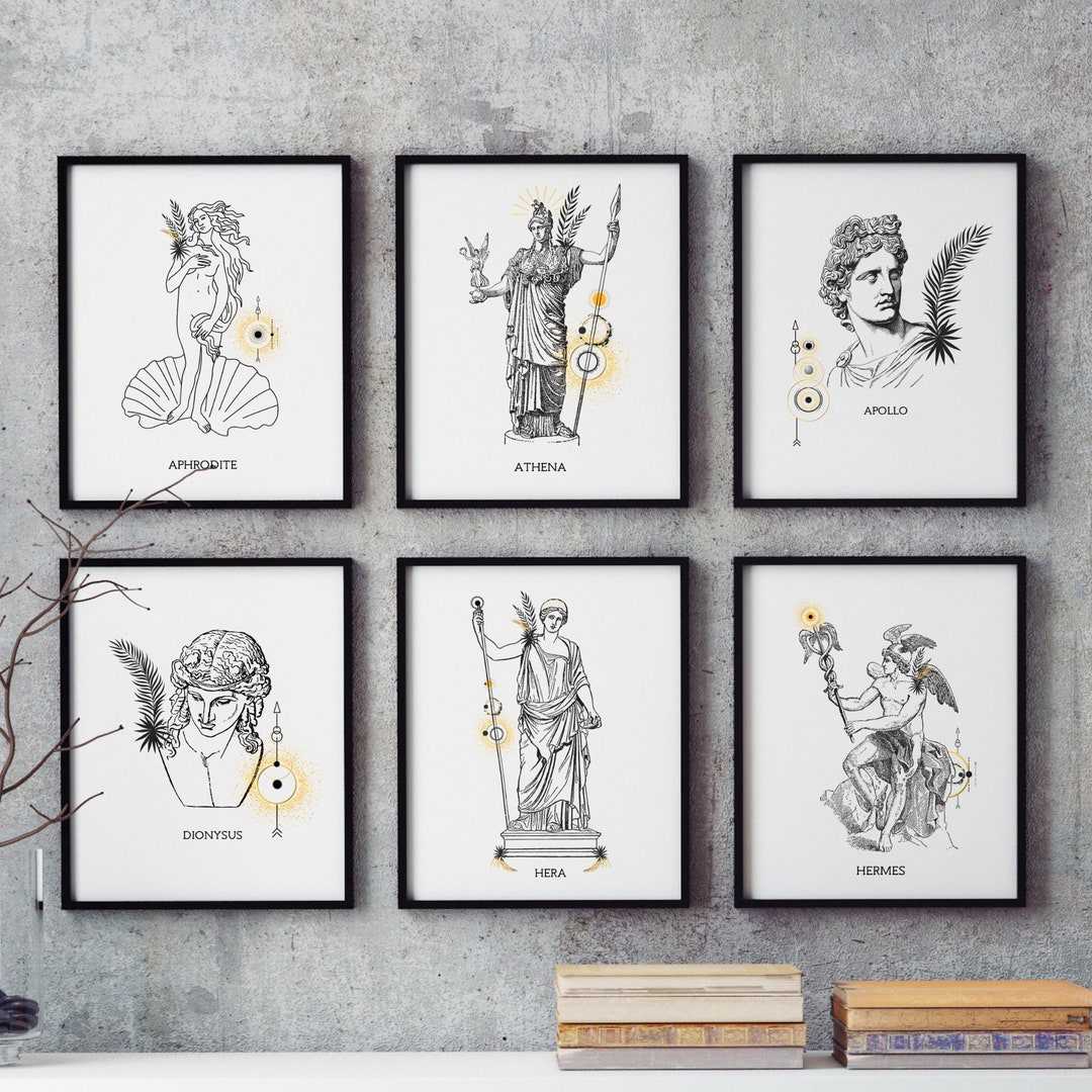 12 Olympians,ancient Greek Gods,set of 12 Print,olympian Gods,modern ...