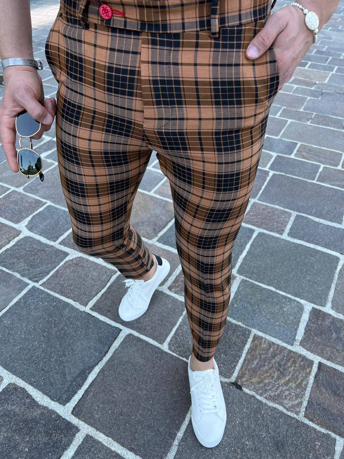 Plaid Men Fancy Pants Shipping From TEXAS. Gentlemen Pants - Etsy