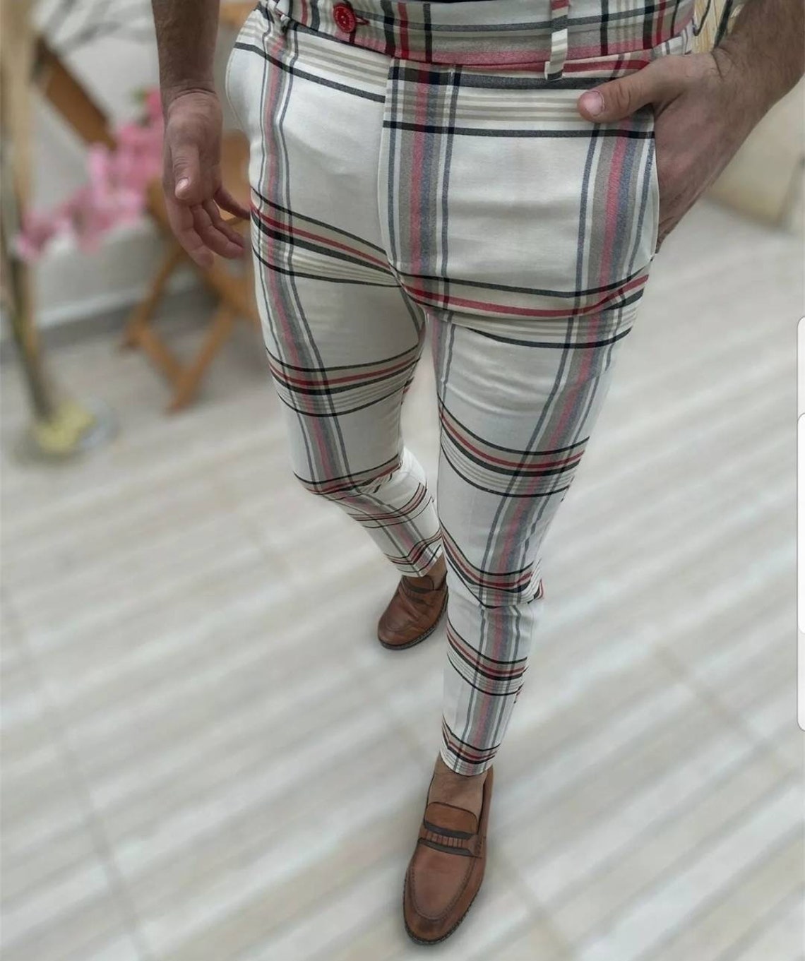 Men Fancy Pants Shipping From TEXAS. Gentlemen Pants Tartan | Etsy