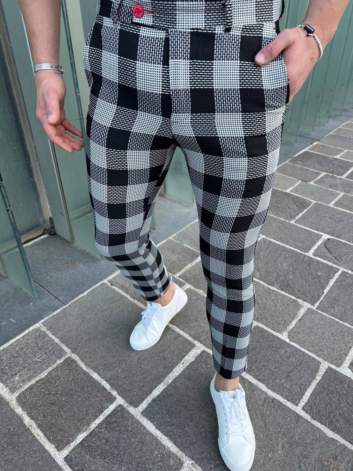 Plaid Men Fancy Pants Shipping From TEXAS. Gentlemen Pants - Etsy