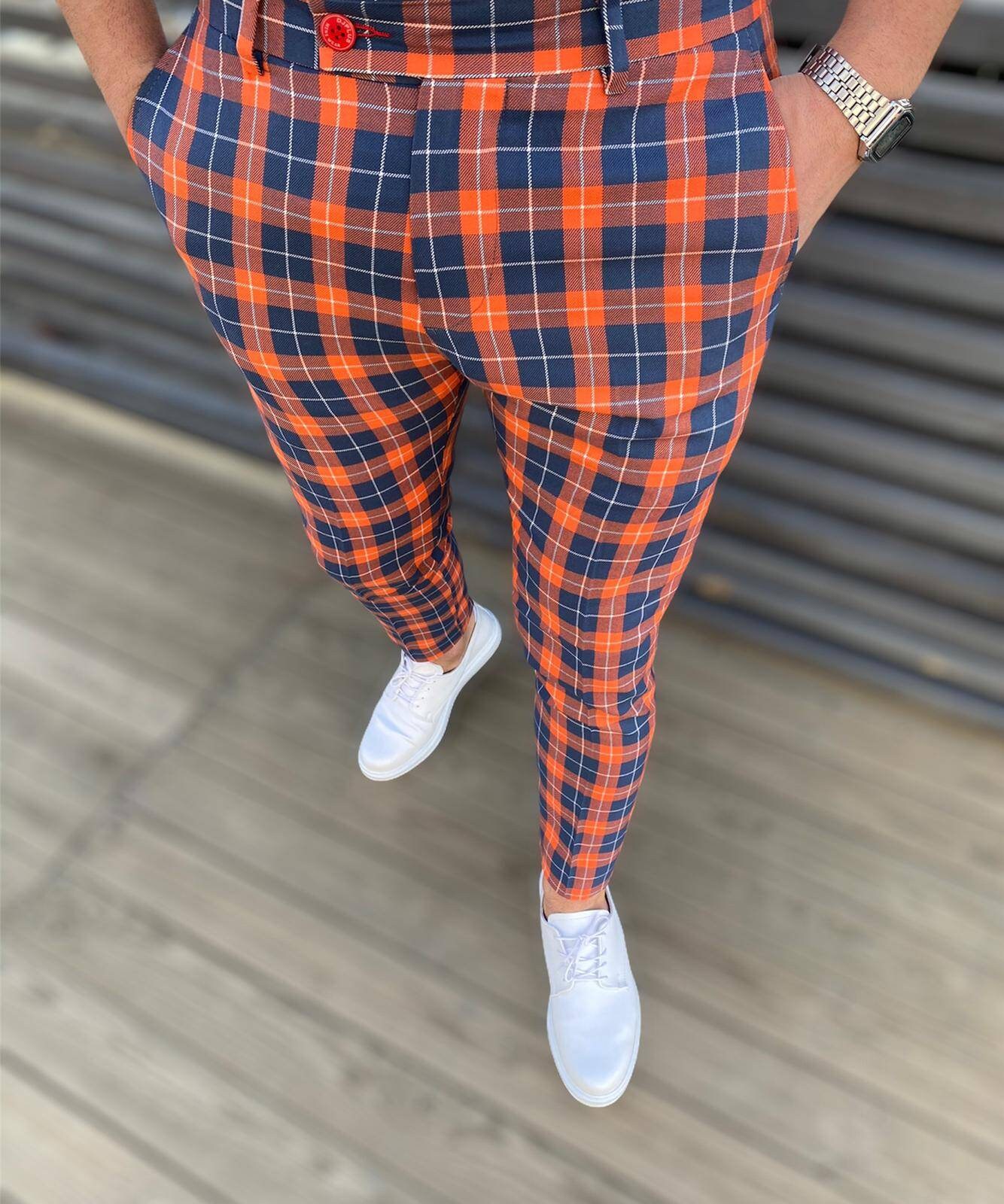 Plaid Men Fancy Pants, Shipping From TEXAS. Gentlemen Pants, Tartan ...
