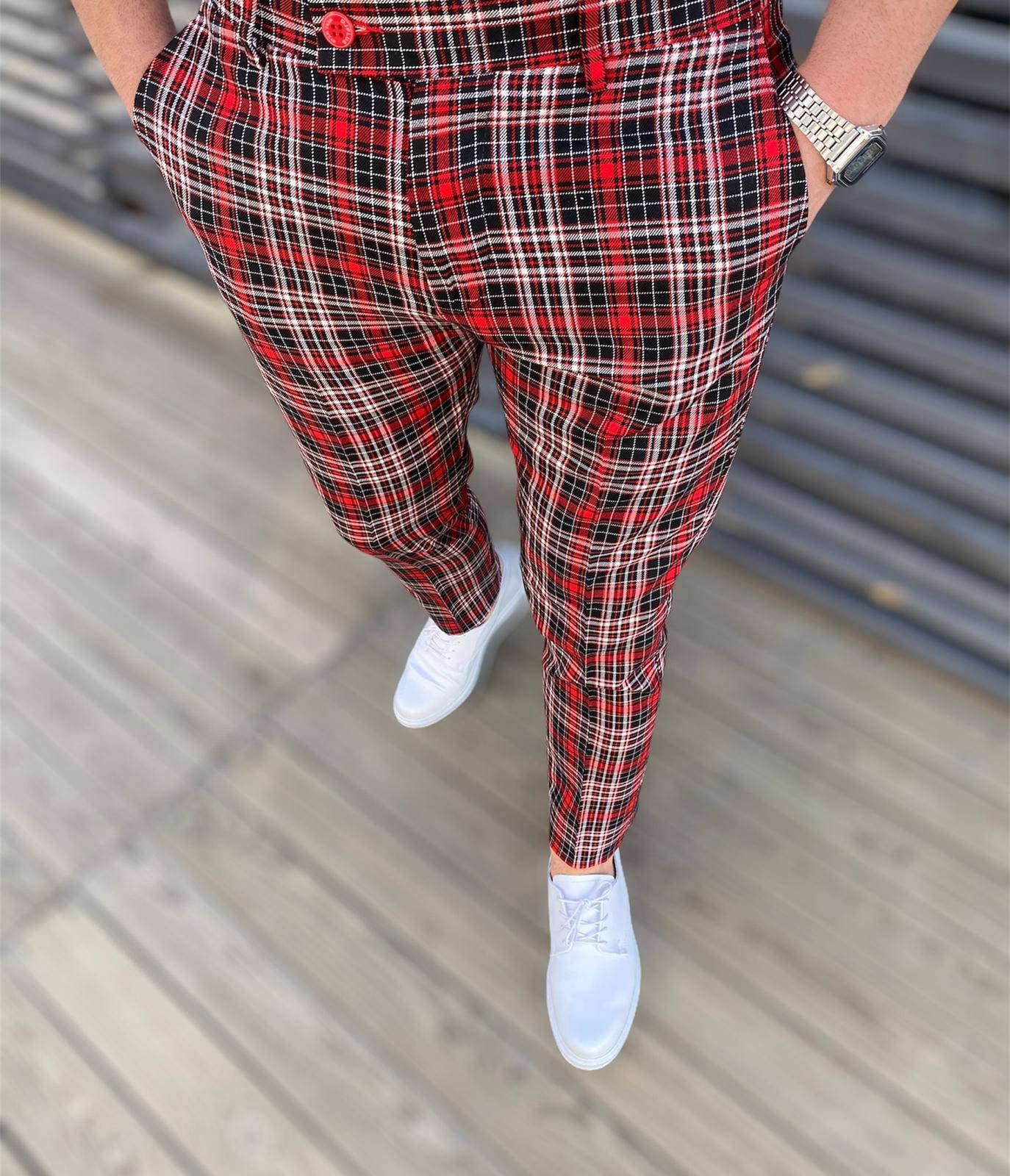 Plaid Men Fancy Pants Shipping From TEXAS. Gentlemen Pants - Etsy