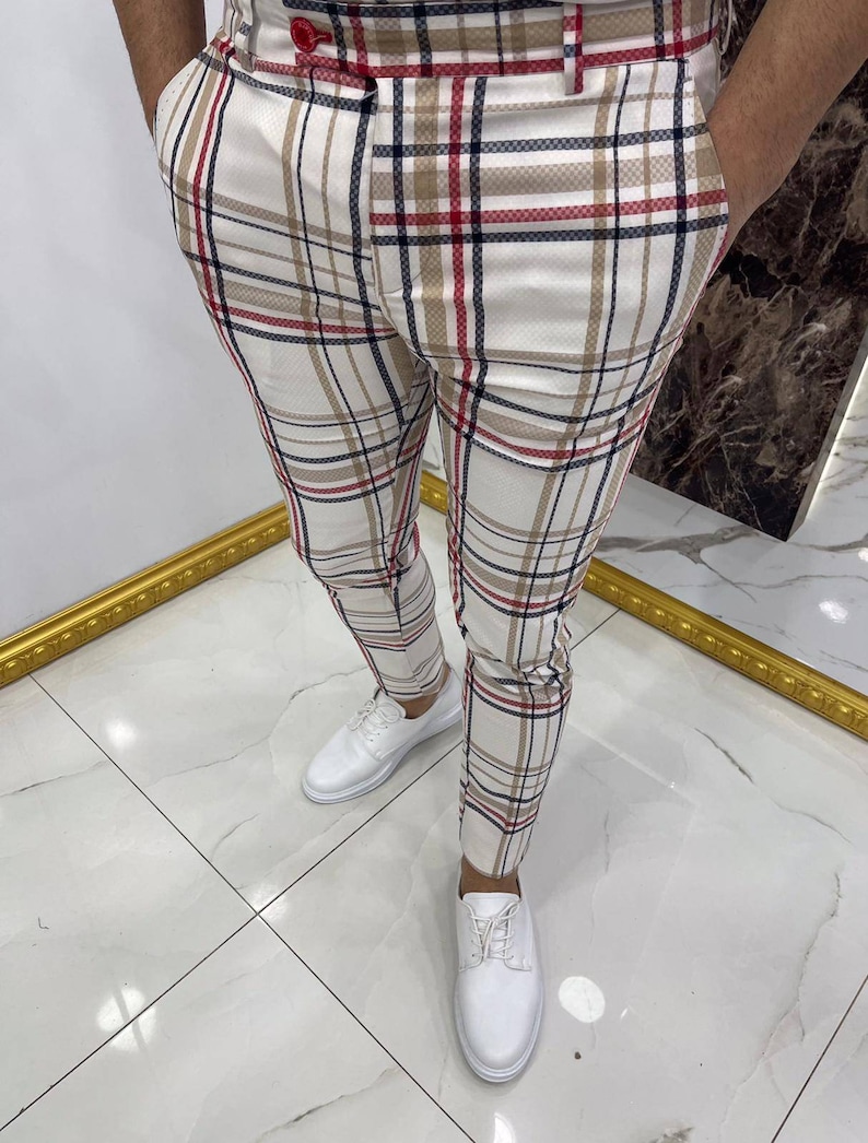 Plaid Men Fancy Pants Shipping From TEXAS. Gentlemen Pants - Etsy