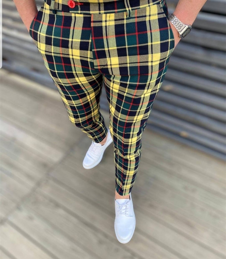 Men Fancy Pants, Shipping From TEXAS. Gentlemen Pants, Tartan Pants ...