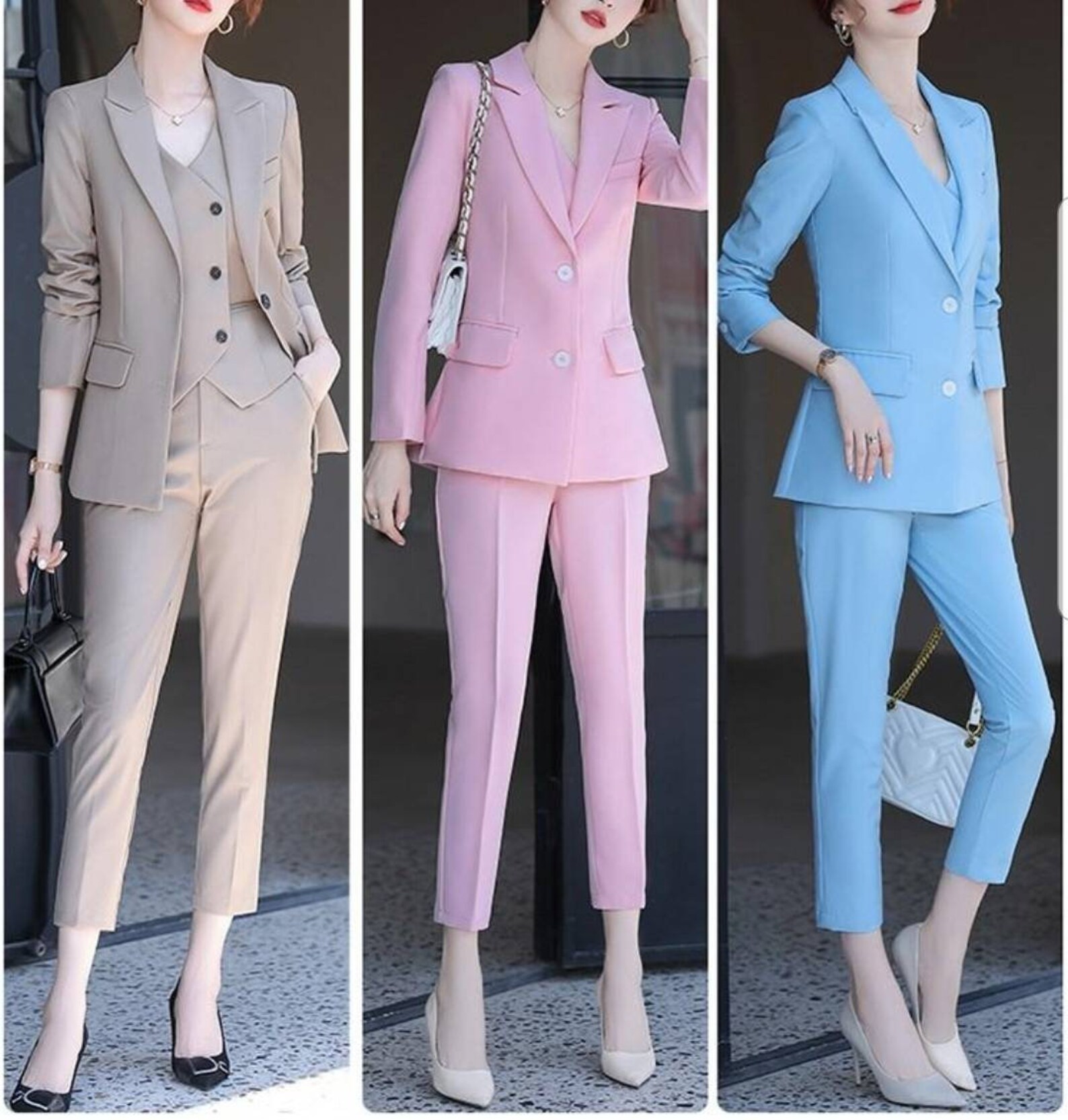 Ladies Tree Pieces Professional Business Office Job Suits. Shipping ...
