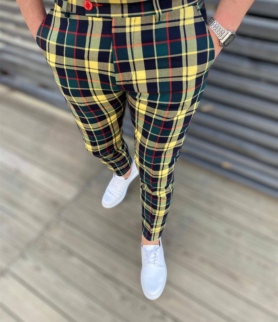 Plaid Men Fancy Pants Shipping From TEXAS. Gentlemen Pants - Etsy