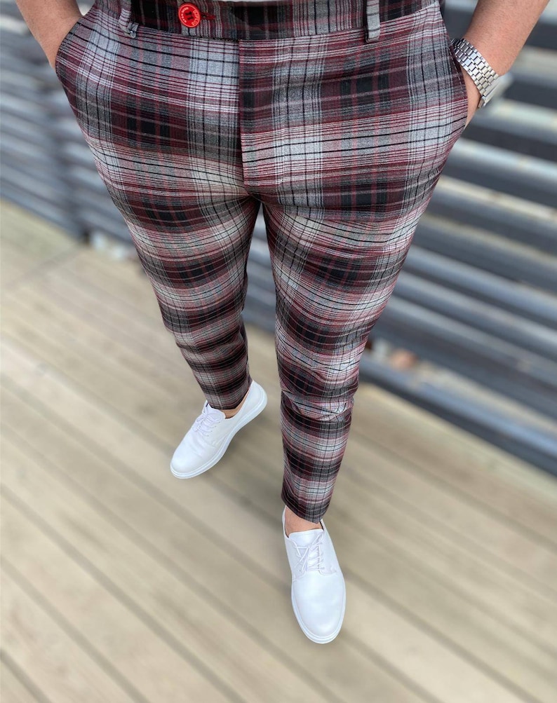 Men Plaid Fancy Pants Shipping From TEXAS. Gentlemen Pants - Etsy