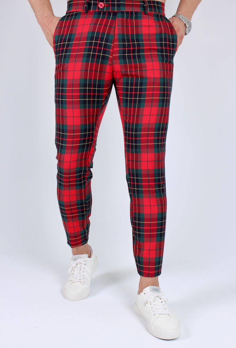 Men Plaid Fancy Pants Shipping From TEXAS. Gentlemen Pants - Etsy
