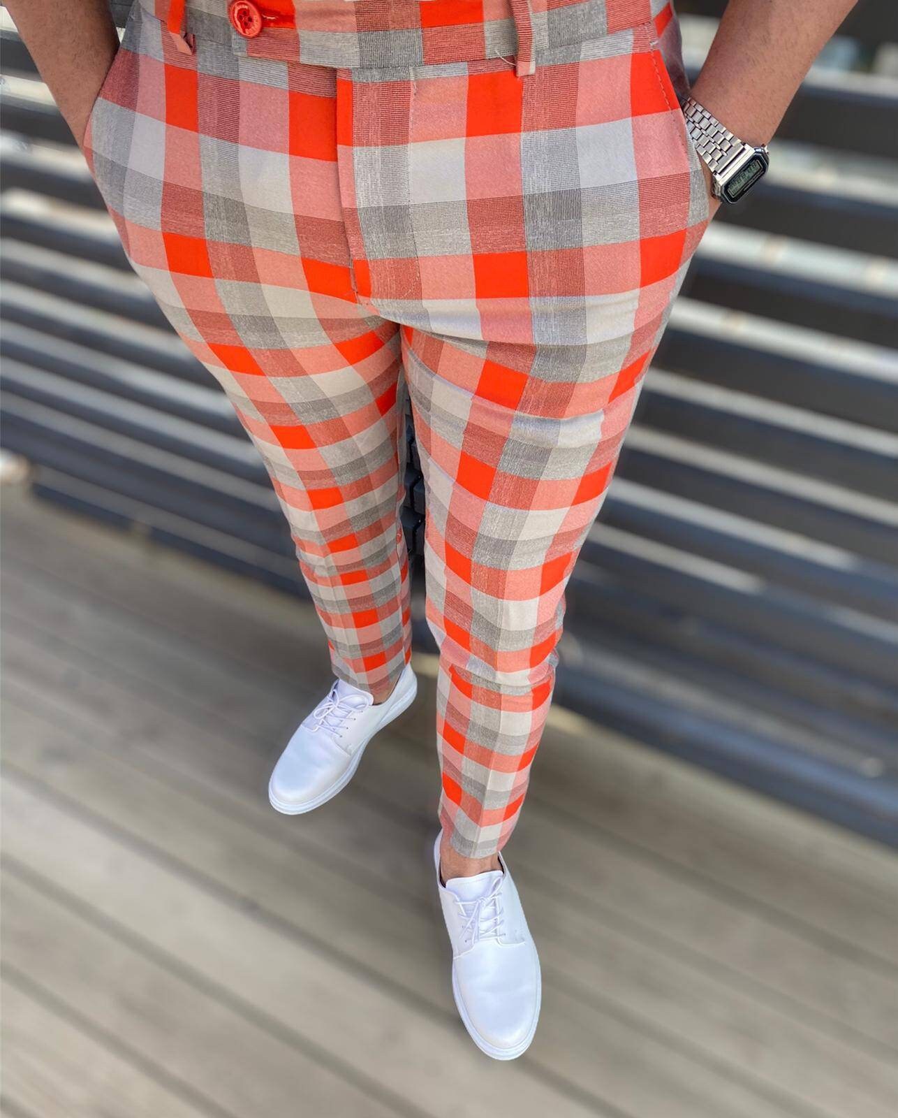 Men Plaid Fancy Pants Shipping from TEXAS. Gentlemen pants | Etsy