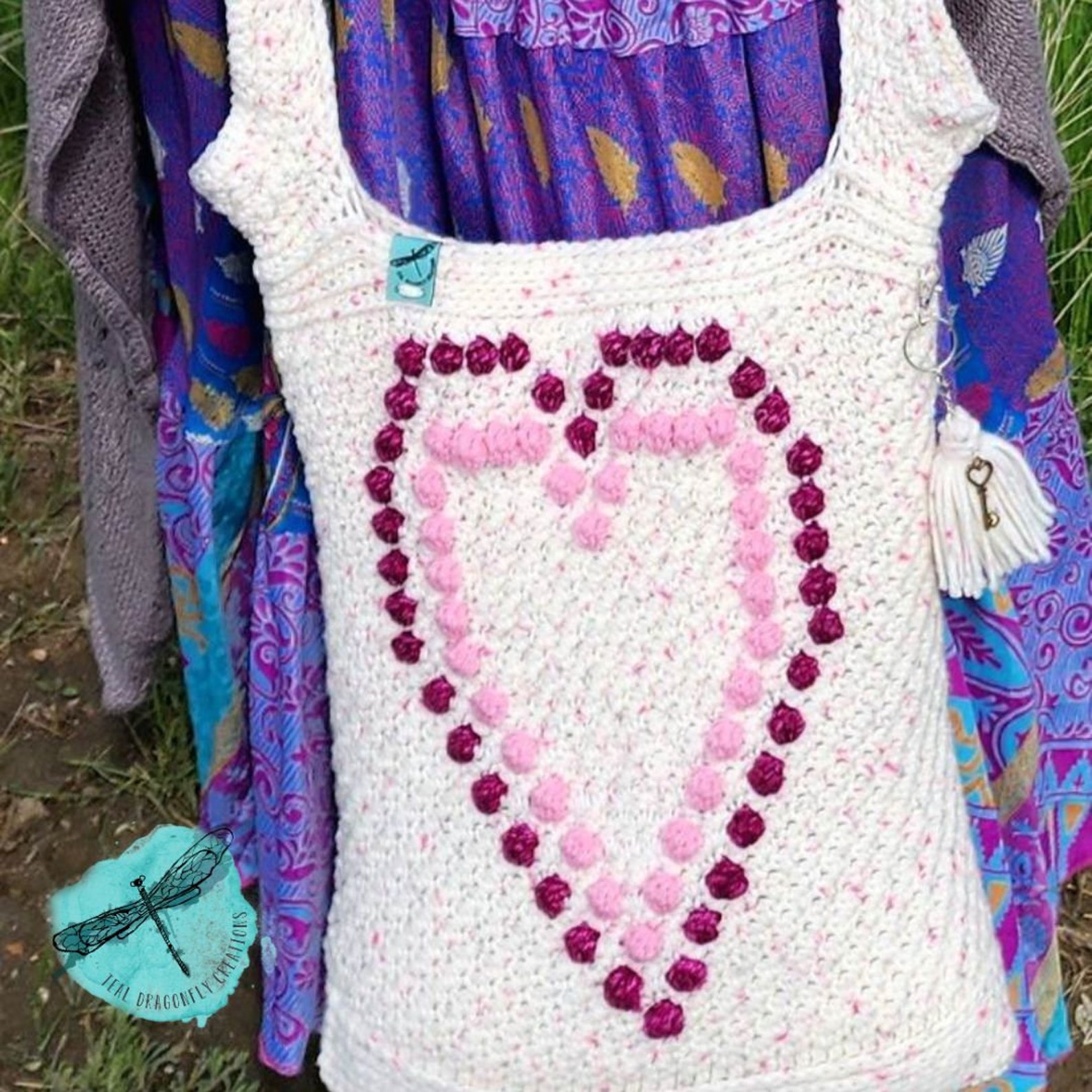 Dancing Grace Heart Tote / PDF Crochet Pattern / Crochet Tote Pattern ...