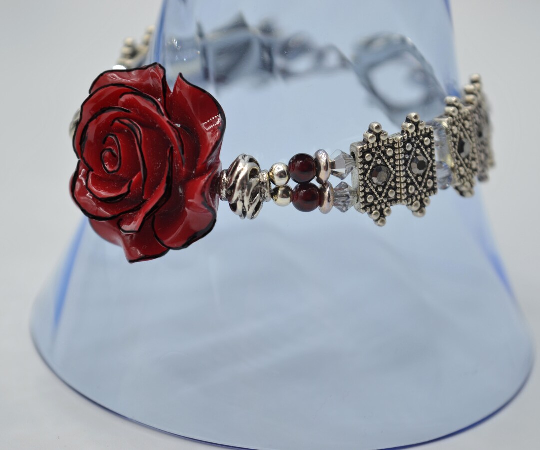 Bold Red Rose Bracelet – Custom Fitted - Etsy