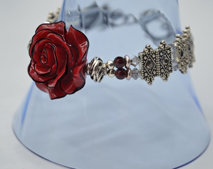 Bold Red Rose Bracelet – Custom Fitted - Etsy