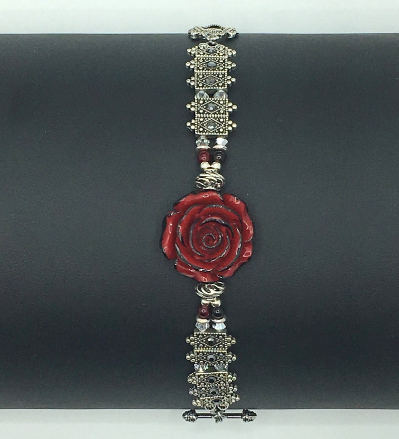 Bold Red Rose Bracelet – Custom Fitted - Etsy
