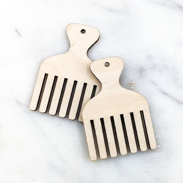 Laser Cut Wood Hair Pick - Etsy