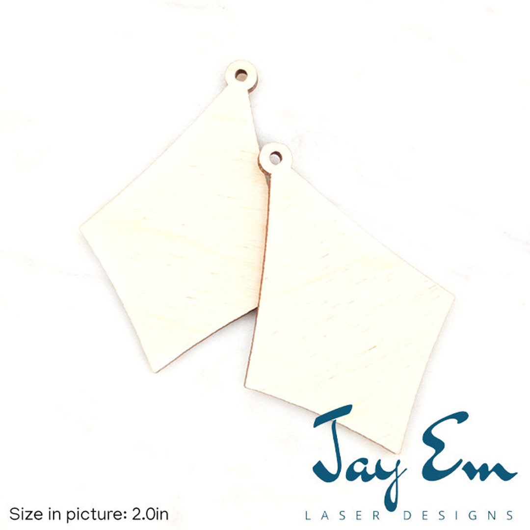 10 Pieces - DIY Unfinished Laser Cut Natural Wood Earrings Blanks ...