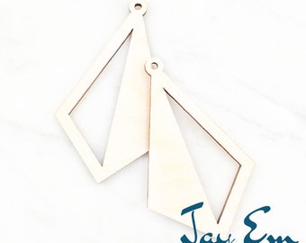 10 Pieces DIY Unfinished Laser Cut Natural Wood Earrings Blanks Wood ...