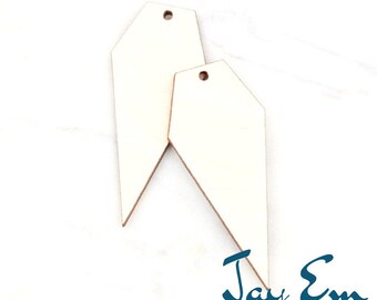 10 Pieces DIY Unfinished Laser Cut Natural Wood Earrings Blanks Wood ...