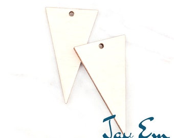 10 Pieces DIY Unfinished Laser Cut Natural Wood Earrings Blanks Wood ...