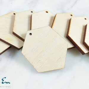 10 Pieces DIY Unfinished Laser Cut Natural Wood Earrings Blanks Wood ...