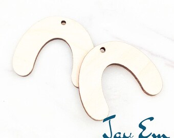 10 Pieces DIY Unfinished Laser Cut Natural Wood Earrings Blanks Wood ...