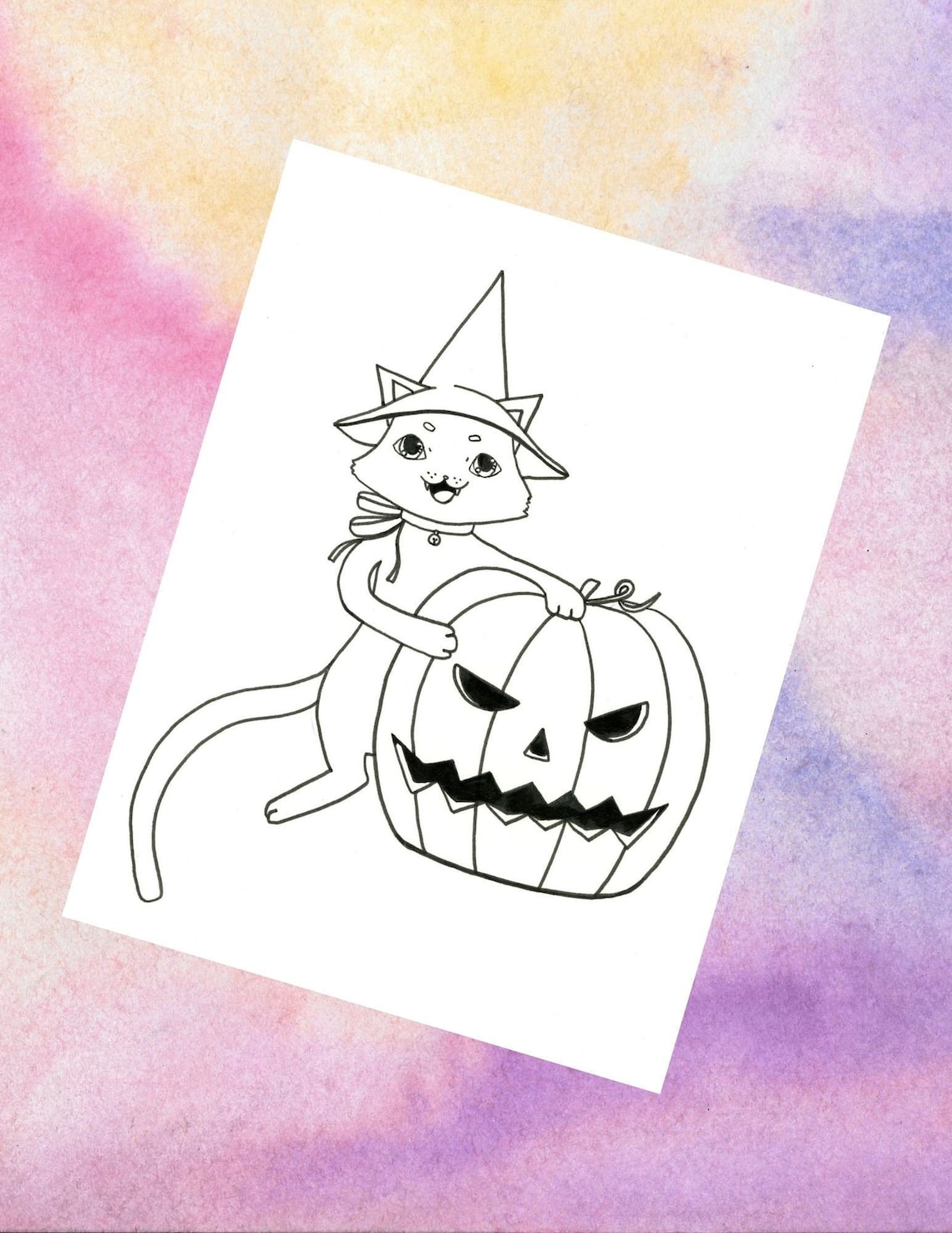Cat Witch Coloring Page - Printable Coloring Page - All Ages Coloring ...