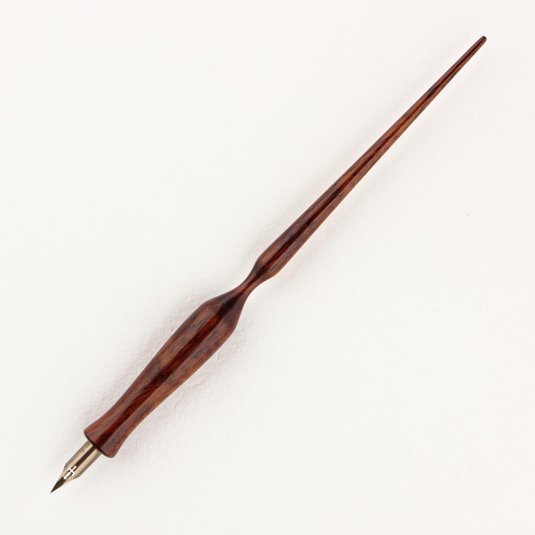 Handmade Mango Wood Straight Calligraphy Pen Holder With Urushi Finish ...