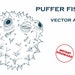 Puffer Fish SVG, Ocean Animals SVG, Startled Spiny Puffed Pufferfish ...