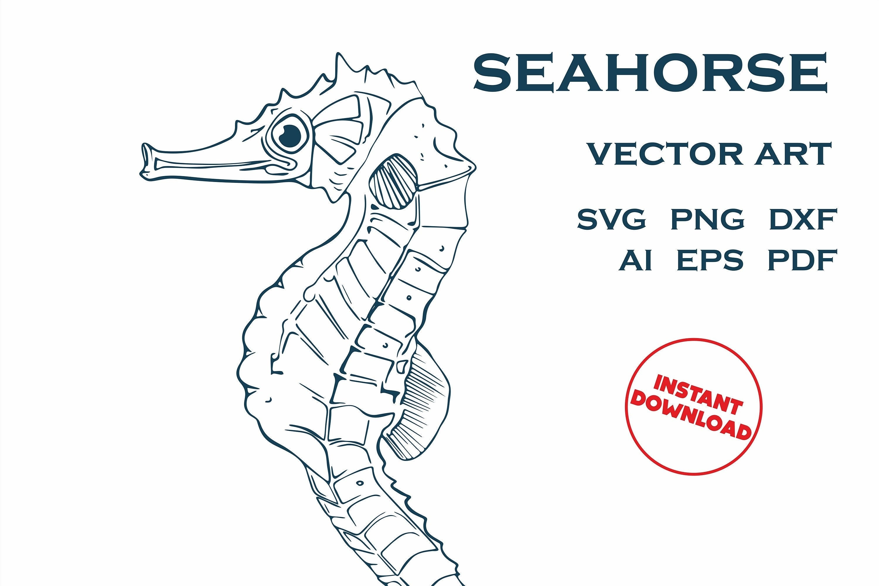 Seahorse Art SVG, Ocean Animals SVG, Sea Horse PNG, Laser Cut Seahorse ...