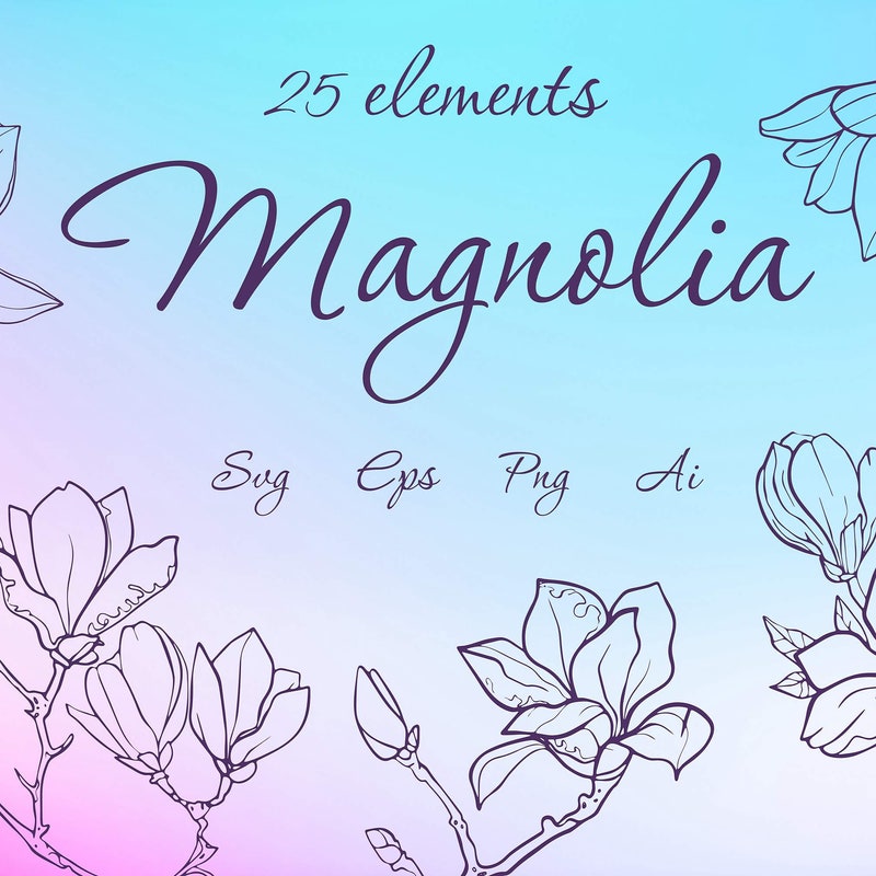 Magnolia Vector - Etsy