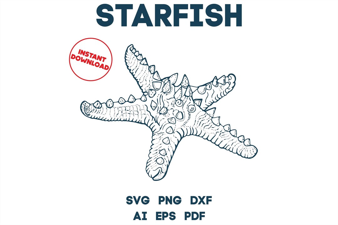 Starfish SVG, Ocean Animals SVG, Star Fish PNG, Starfish Vector File ...