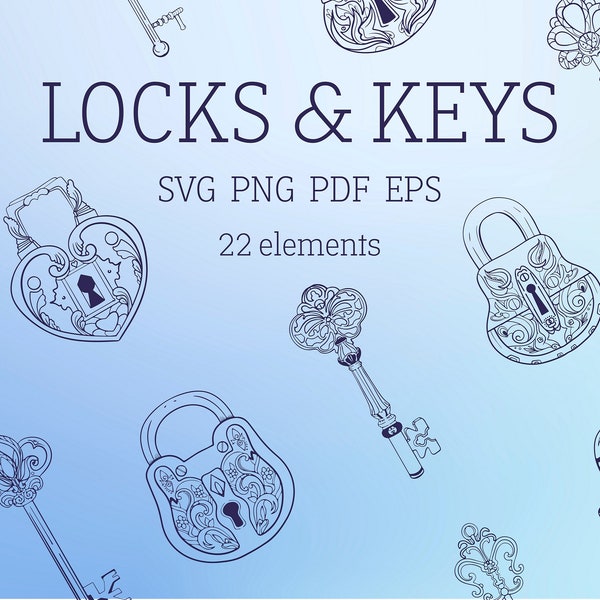Lock Silhouette Clipart - Etsy