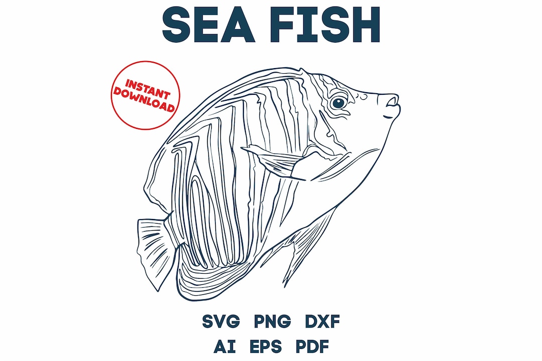 Tropical Fish SVG, Sea Fish PNG, Ocean Animals SVG, Simple Fish Svg ...
